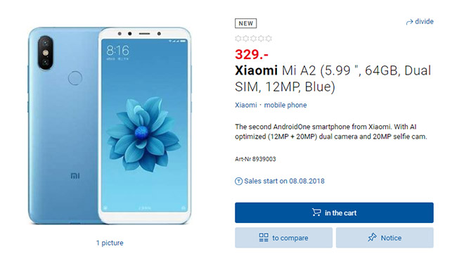 Android One temelli Xiaomi Mi A2'nin satış fiyatı ortaya çıktı - LOG