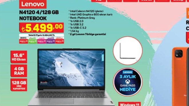 Lenovo Ideapad 1 Celeron N4120 dizüstü bilgisayar için A101 fırsatı - LOG