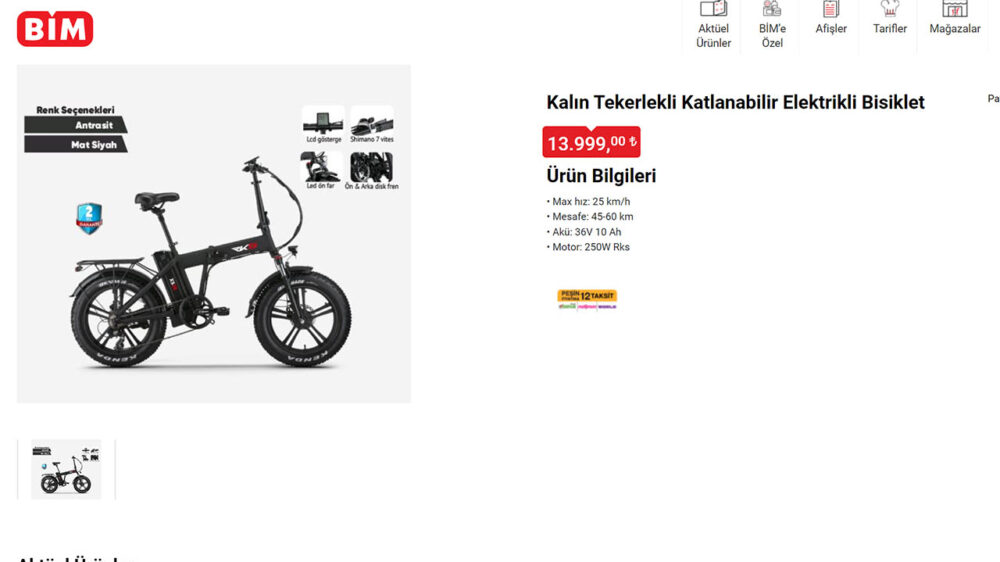 RKS XS25 elektrikli bisiklet için indirim kampanyası - LOG