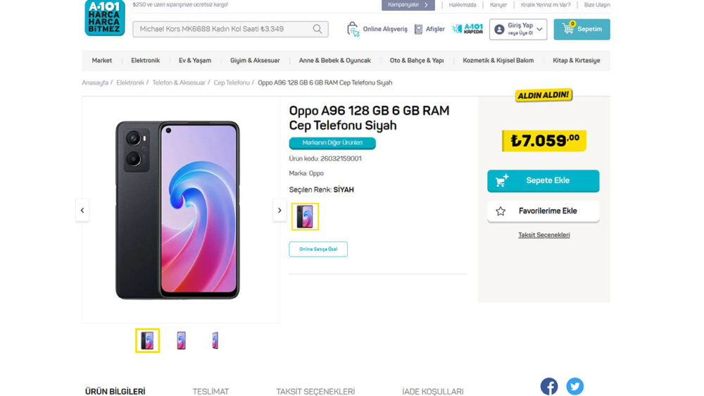 A101'de satışa çıkan OPPO A96 için yeni avantajlı fiyat - LOG