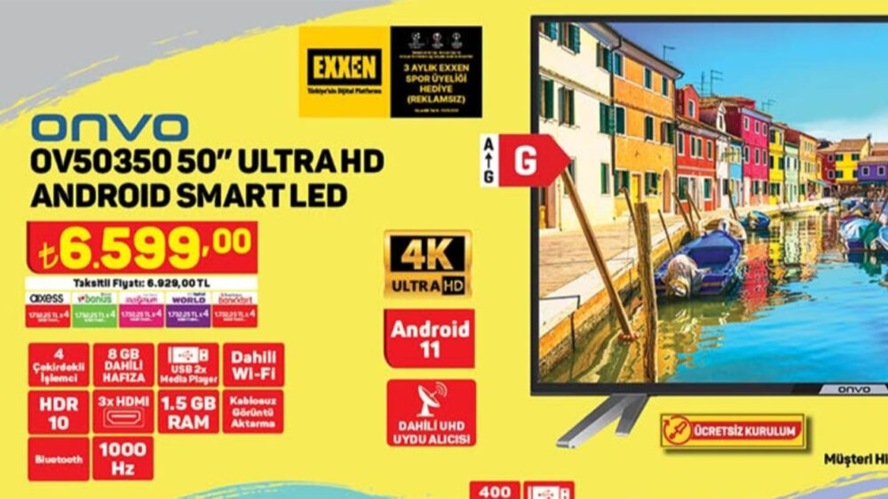 Onvo OV50350 televizyon için A101 kampanyası - LOG