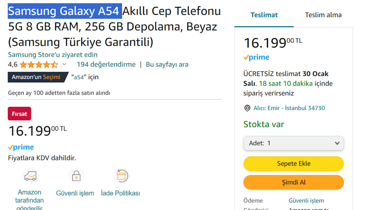 Samsung Galaxy A54 5G için yeni fiyat avantajı - LOG
