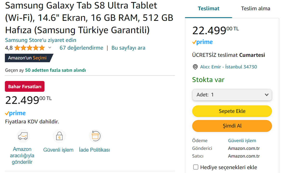 Samsung Galaxy Tab S8 Ultra için yeni fiyat avantajı - LOG