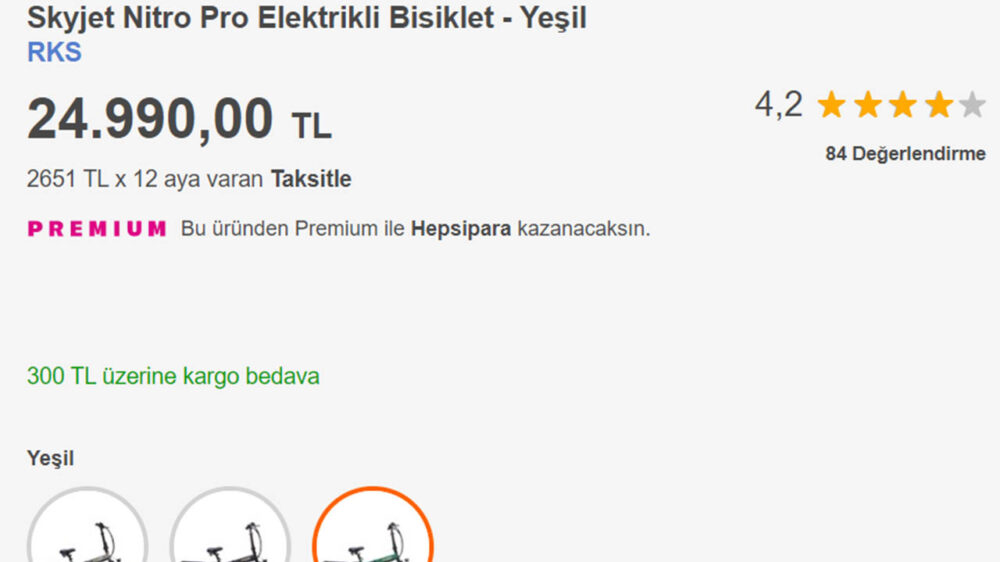 Skyjet Nitro Pro elektrikli bisiklet için yeni fiyat avantajı - LOG