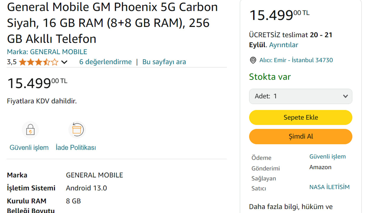 General Mobile GM Phoenix 5G için yeni fiyat avantajı - LOG