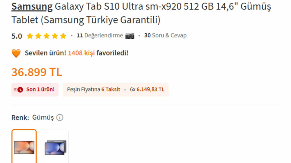 Samsung Galaxy Tab S10 Ultra için 8.100 TL'lik indirim fırsatı - LOG