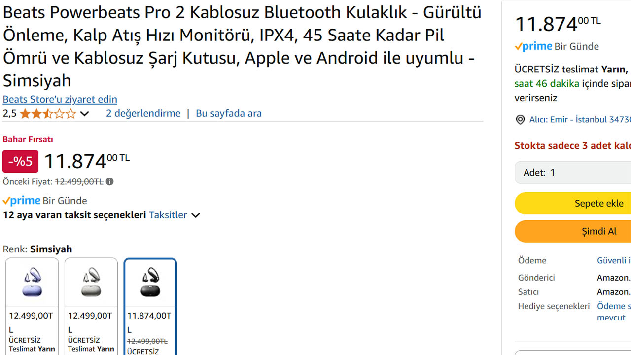 Beats Powerbeats Pro 2 kablosuz kulaklık için avantajlı fiyat - LOG