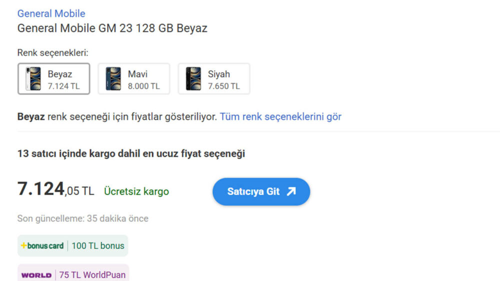 General Mobile GM 23 akıllı telefon için yeni indirim fırsatı - LOG