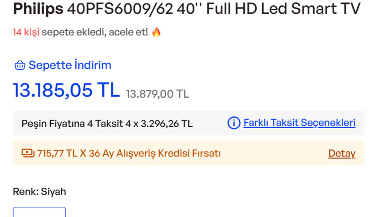 Philips 40PFS6009/62 televizyon için yeni indirim kampanyası - LOG