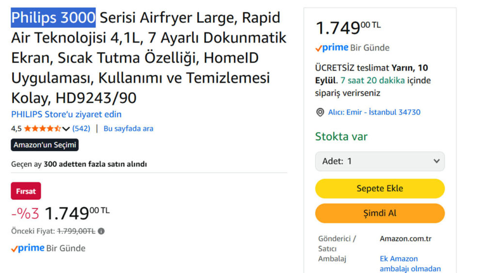 Philips HD9243/90 airfryer için yeni indirim fırsatı [Eylül 2025] - LOG