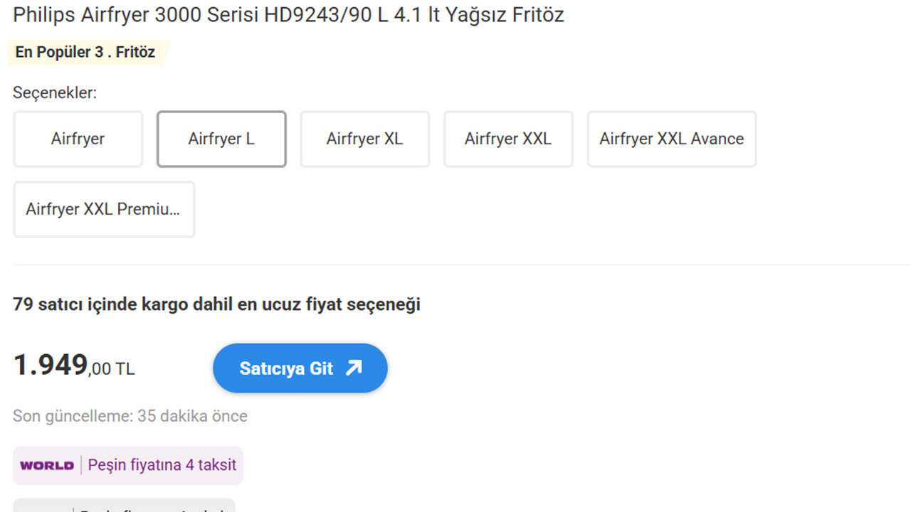 Philips HD9243/90 için yeni fiyat avantajı [Eylül 2025] - LOG