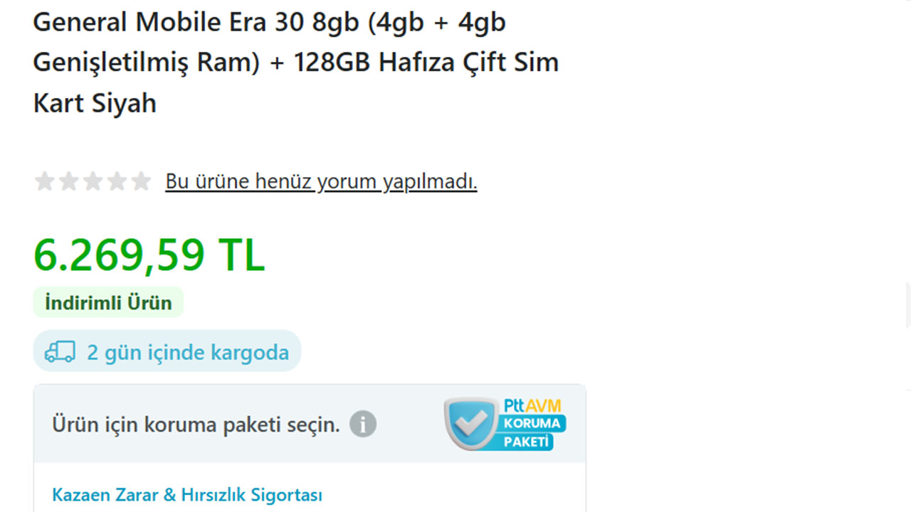 General Mobile GM Era 30 için yeni fiyat avantajı - LOG