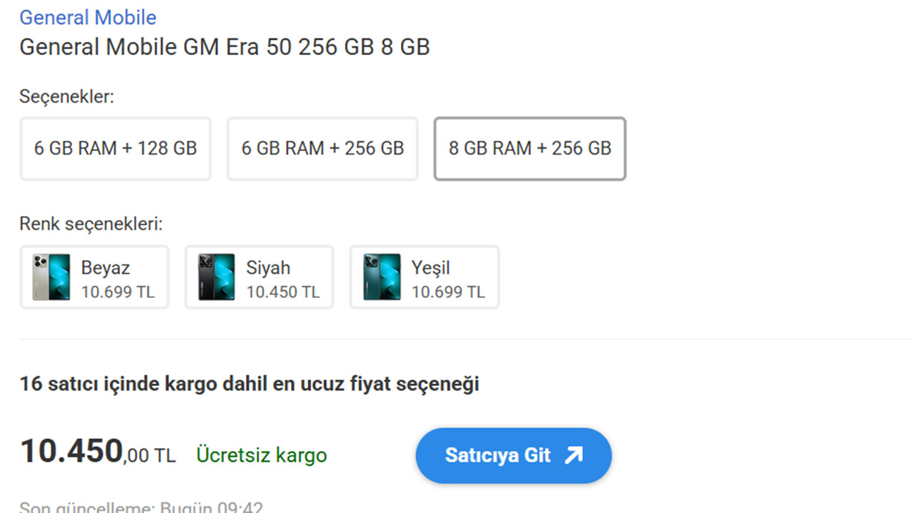 General Mobile Era 50 için yeni indirim fırsatı [Kasım 2025] - LOG