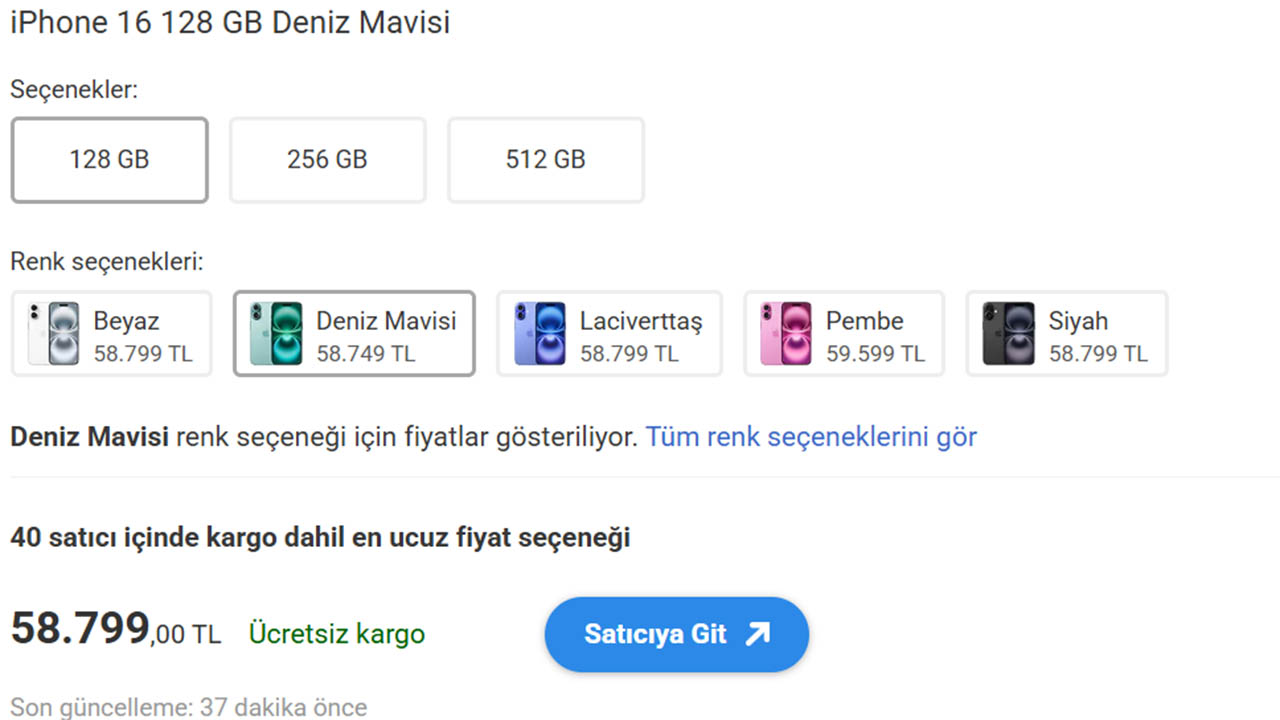 iPhone 16 için 7.200 TL'lik indirim fırsatı [Ocak 2026] - LOG