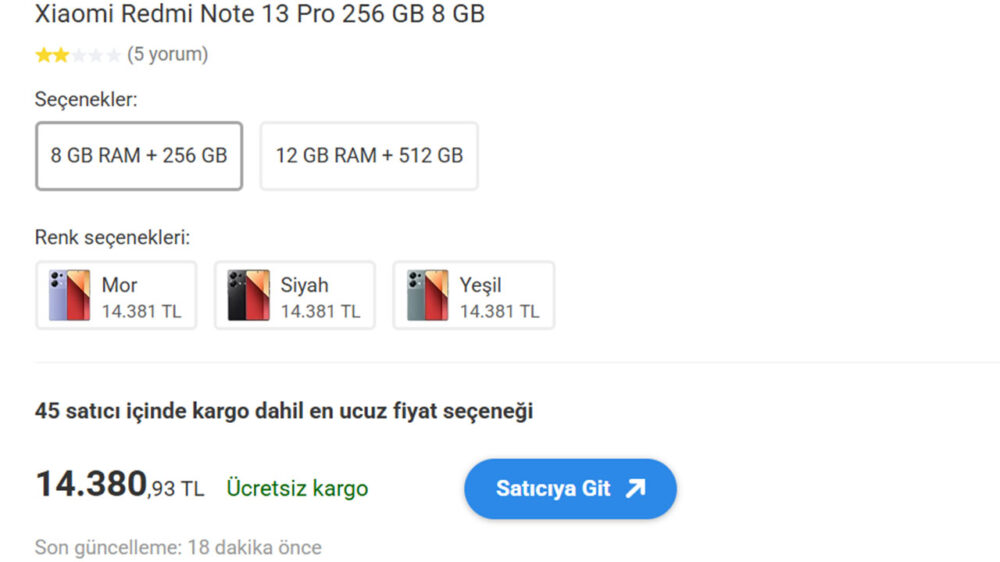 Redmi Note 13 Pro için yeni avantajlı fiyat [Ocak 2026] - LOG